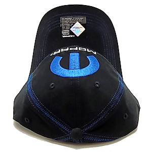 Checkered Flag Men's Mopar Cap an Adjustable Black Fabric Hat