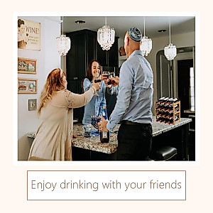 Homevany Bamboo Wine Rack, Sturdy and Durable Wine Storage Cabinet Shelf, Wine Racks Countertop for Pantry - 4 Tiers 16 Bottle Wine Rack