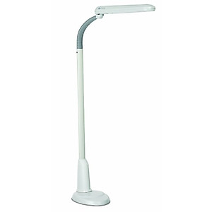 OttLite Standing Floor Lamp with Adjustable Neck, Craft Plus - 24w Compact Fluorescent Lamp for Bright Natural Daylight - Modern Home Decor, for Living Room, Sewing, Reading, Bedroom & Office