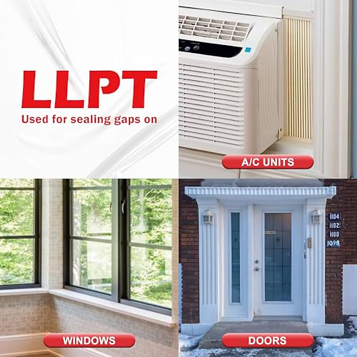 LLPT Transparent Weather Stripping Tape 2” x 108 Ft for Window and Door Ultra High Performance Weather Resistant Tape for Window Draft Insulation No Mess (WWT208)