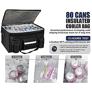 MyLifeUNIT 3XL Insulated Cooler Bag for Food Delivery & Grocery Shopping with Waterproof Zipper, Thermal Pizza Delivery Bag with Drink Holder for Car, Bike, Camping, Picnic, Beach, Keep Cold/Fresh/Warm