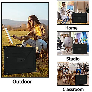 Boczif Art Portfolio Tote Bag, Art Portfolio Case 27’’ x 21’ with Nylon Shoulder Waterproof Protector, Art Storage Carrying Case for Professional Artwork Sketch Drawing Canvas Photography Poster