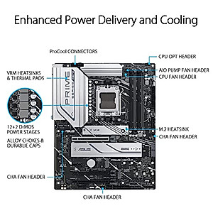 ASUS Prime X670-P Socket AM5 (LGA 1718) Ryzen 7000 ATX Motherboard(DDR5, 3xM.2 Slots, USB 3.2 Gen 2x2 Type-C®, USB4® Header, and 2.5Gb Ethernet)