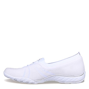 Skechers Women's Breathe Easy-Simple Pleasure Sneaker, White, 6.5