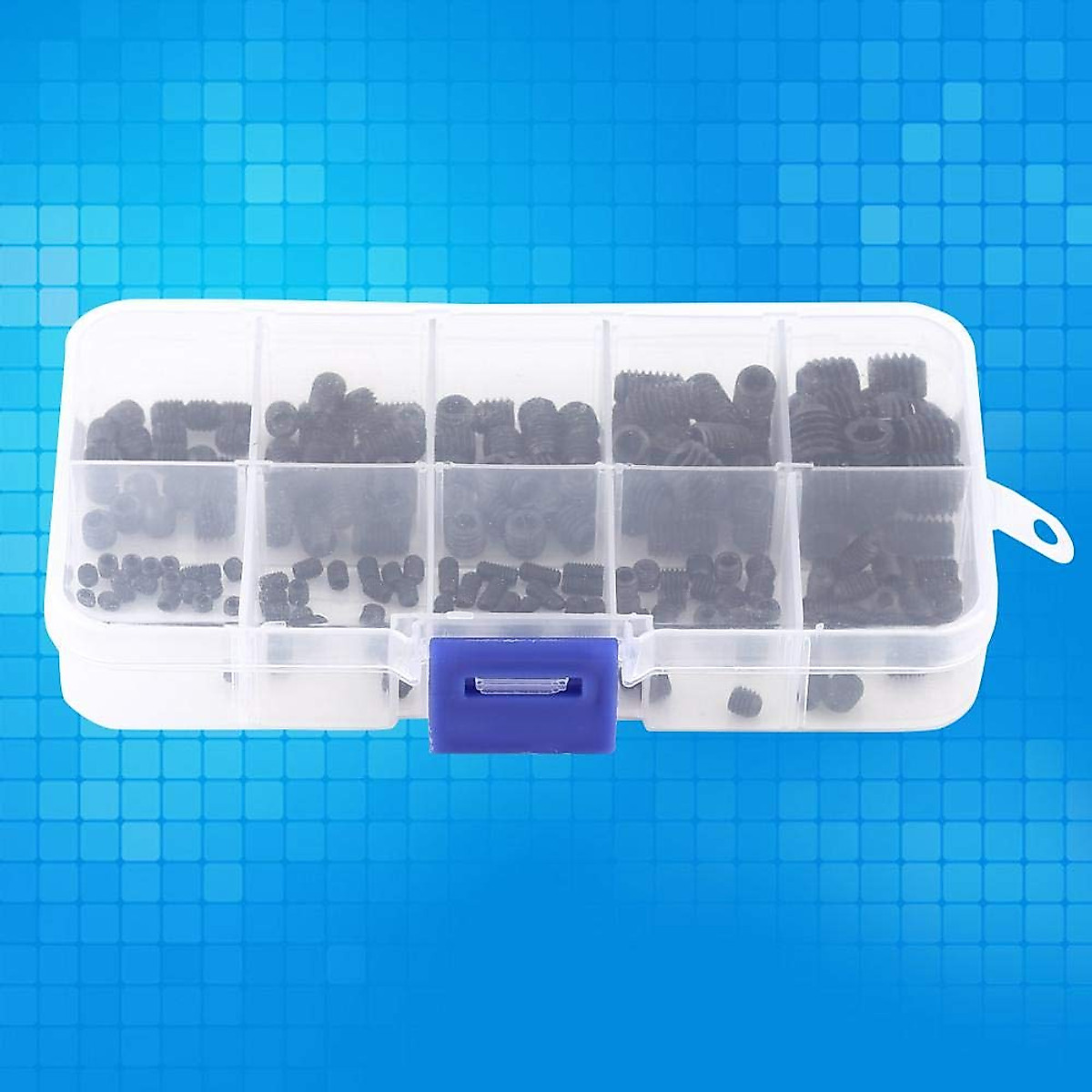 Screw Cup Assortment, Alloy Steel Hex Socket Head Grub Set Screw Cup Point Assortment Kit Insert Tools M3/M4/M5/M6/M8 200pcs with Box