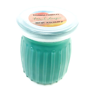 Fruit Loops scented candle 4 oz yogurt glass Jar delicious and yummy scent our own blend of pure soy wax and paraffin