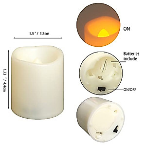 24 Pack Flameless LED Votive Candles Tea Lights Candles Battery Operated Flickering Tealights for Wedding Valentine's Day Halloween Christmas Party Garden Decoration,Cream White