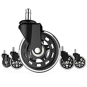 Luv America Replacement Office Computer Desk Chair Wheels or Casters for Hard Floors or Carpet | Highest Load Capacity | Comfortable Gliding | Extends Home or Office Chair Life.