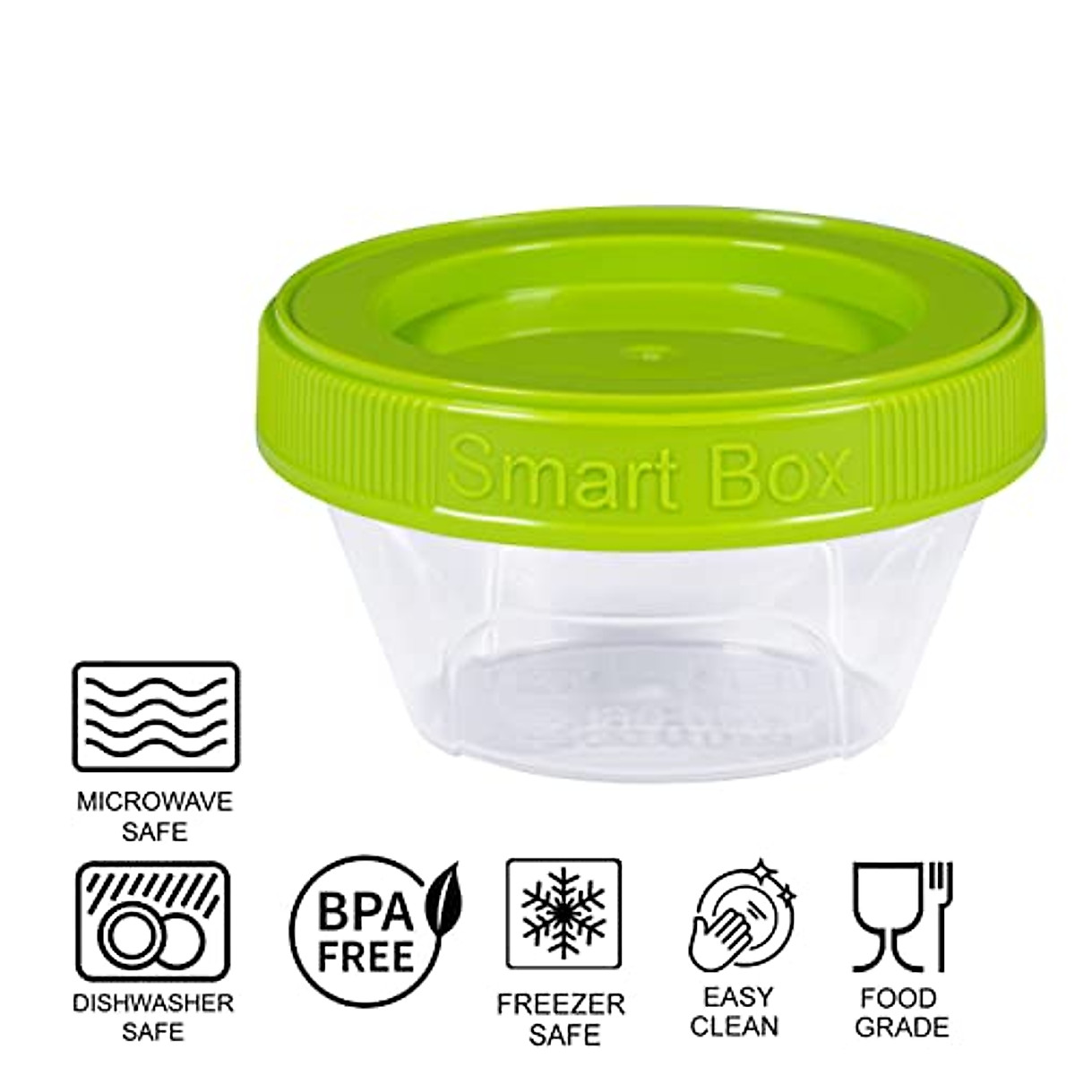 ARNO Food Containers Screw And Seal Lid Twist Tap Storage Organizer Twist Cap 2.0 OZ Set of 6 BPA Free