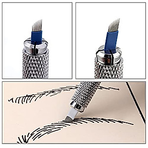 Charme Princesse Microblading Pen Kit Double Sided Manual Pen Kit with 20Pcs Needles Pigment Practice Skin Eyebrow Ruler Ring Cup for Permanent Makeup Supplies EK910S20-1