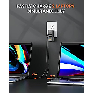 Baseus USB C Charger, 100W Charger 4-Port, 100W Wall Charger Fast Charging Station, GaN II Charging Block, for iPhone 14 Pro/SE/XR, Samsung, MacBook Pro/Air, iPad, Laptops, AirPods, Steam Deck, Black