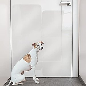 PROTECTO® Cat & Dog Scratch Door Protector for Indoors & Outdoors - 2PACK 35.5" x 15.5" Transparent Door Protector from Dog Scratching, Smooth Deterrent Surface - Easy Installation with Sticky Pads