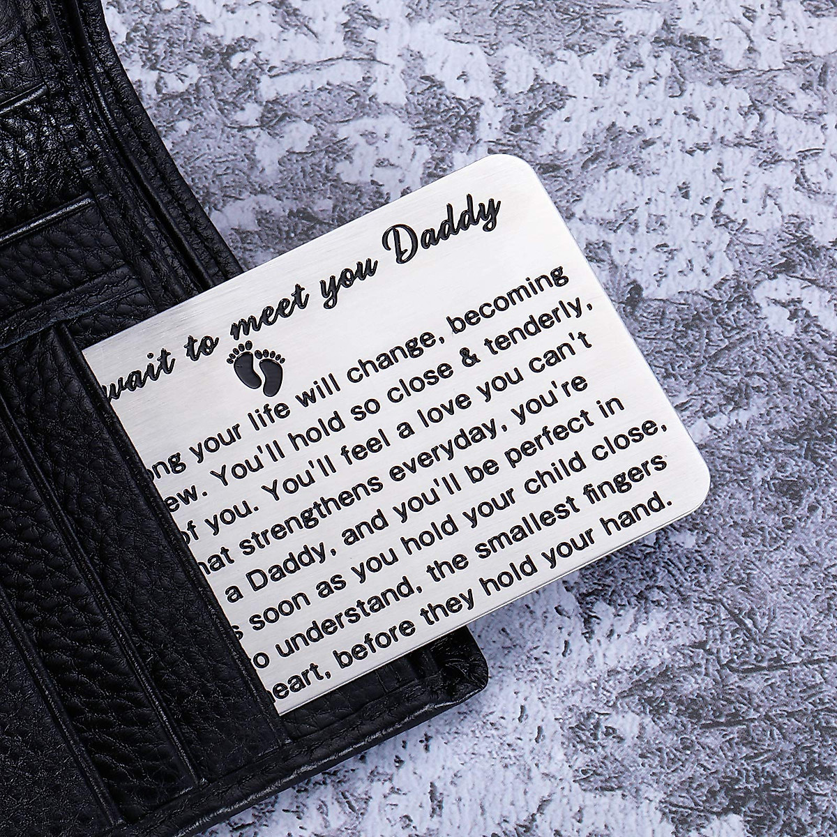 New Dad Wallet Insert Card Daddy to Be Gifts Pregnancy Baby Announcement Gifts for Him New Father Soon to Be Daddy Gifts for Men First Time Dads Gifts from New Mommy Christmas Father’s Day