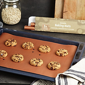 Durable baking film: 3 x premium baking paper, reusable for oven and grill, reusable baking paper, non-stick, 500 °F heat resistant, washable, reusable baking paper, baking mat by Livaia