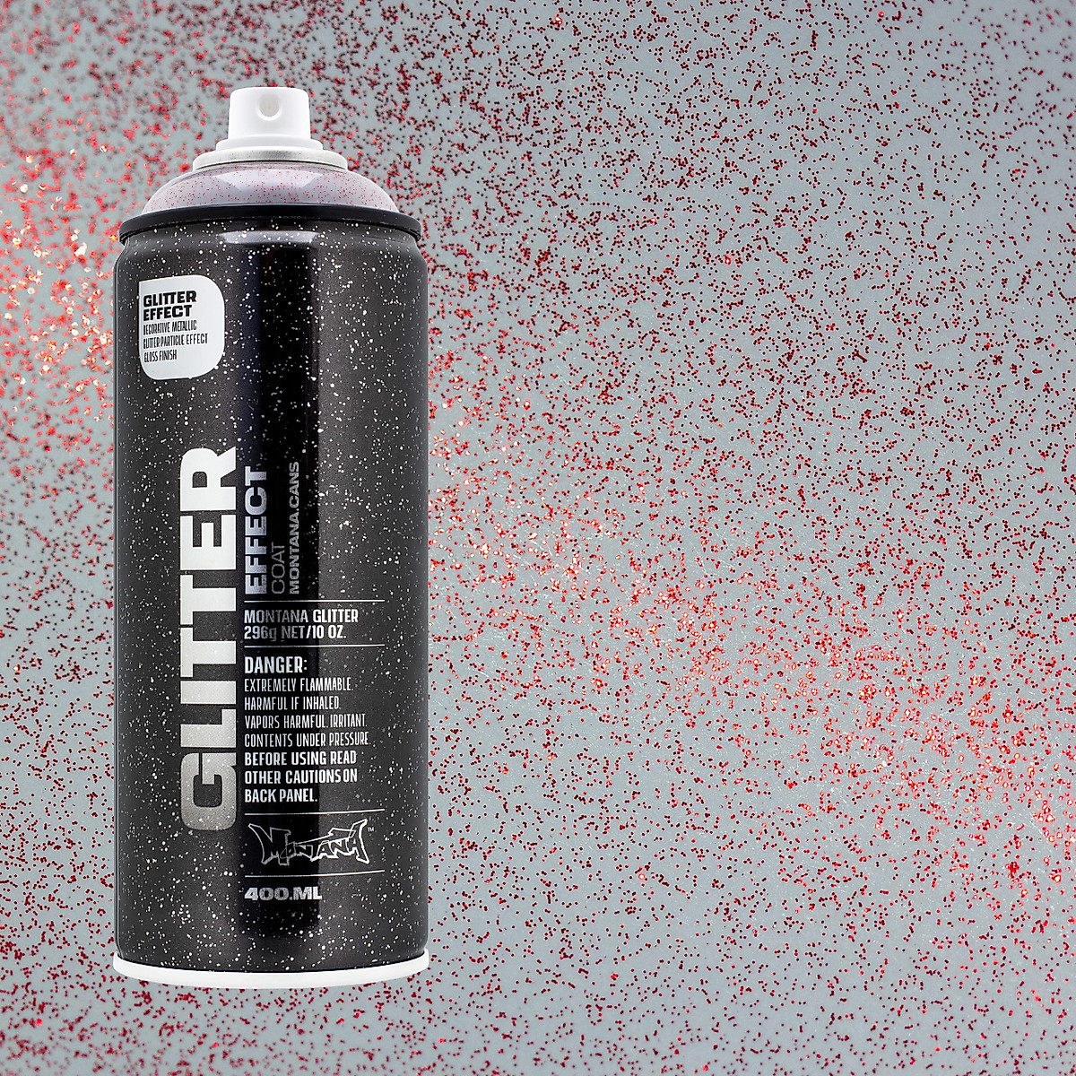 Montana Cans GLITTER EFFECT Spray Paint, 400ml, X-Mas Red, 13.5 Fl Oz (Pack of 1)