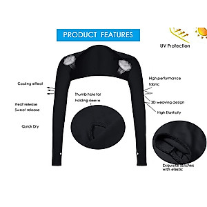 4 Pieces UV Protection Sun Shawl Cooling Arm Sleeve with Thumb Hole for Women Men Cycling Golf Sleeves Shrug, One Size