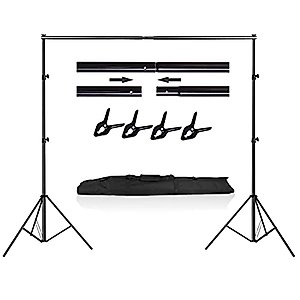 HYJ-INC Photo Video Studio Photography Backdrop Stand, 8 x 8 ft Adjustable Photo Background Holder, Back Drop Banner Stand Support System Kit with Carry Bag