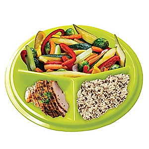 Rehabilitation Advantage 3 Compartment Portion Plate with Lid (Set of 2)