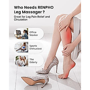 RENPHO Leg Massager FSA HSA Eligible, Air Compression Leg Massager for Circulation Pain Relief, 6 Modes 4 Intensities,Reduce Swelling, Muscles Relaxation Gifts for Men Women