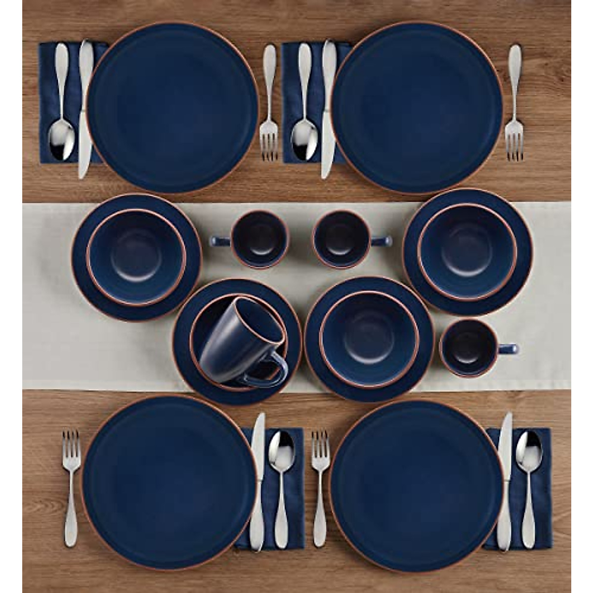 Pfaltzgraff Hunter 16 Piece Dinnerware Set, Service for 4, Blue