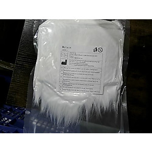 Molain Bench Cushion Fluffy Area Rug White Soft Faux Fur Bedroom Balcony Couch Reading Nook Cover Plush Mini Car Chair Seat Pad Hallway Fireplace Living Room Floor Decorations (50 cm Oval)