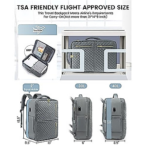 LOVEVOOK Carry On Backpack, 40L Airline Approved Travel Backpack for Women as Personal Item, Expandable 17 inch Laptop Backpack, Large Casual Daypack Waterproof Luggage Suitcase with Toiletry Bag