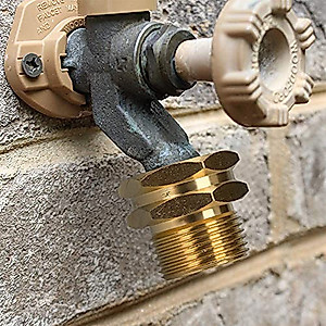STYDDI 3/4” GHT X 3/4” NPT Male Connector, Brass Garden Hose Convert Adapter Fitting, Garden Hose Thread to 3/4" Male Pipe Thread, with Extra 6 Washers