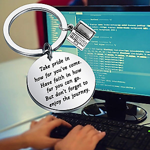 FUSTMW Software Engineer Gifts Computer Programmer Keychain Computer Science Tech Developer Gift for Computer Coder Gifts (silver)