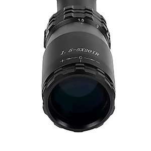 Edenberg 1.5-5X20mm 1-inch Tube Rifle Scope for Hunting and Tactical Shooting 100% Waterproof Fogproof Shockproof Construction with Wide Filed of View with Green and Red Illumination Reticle