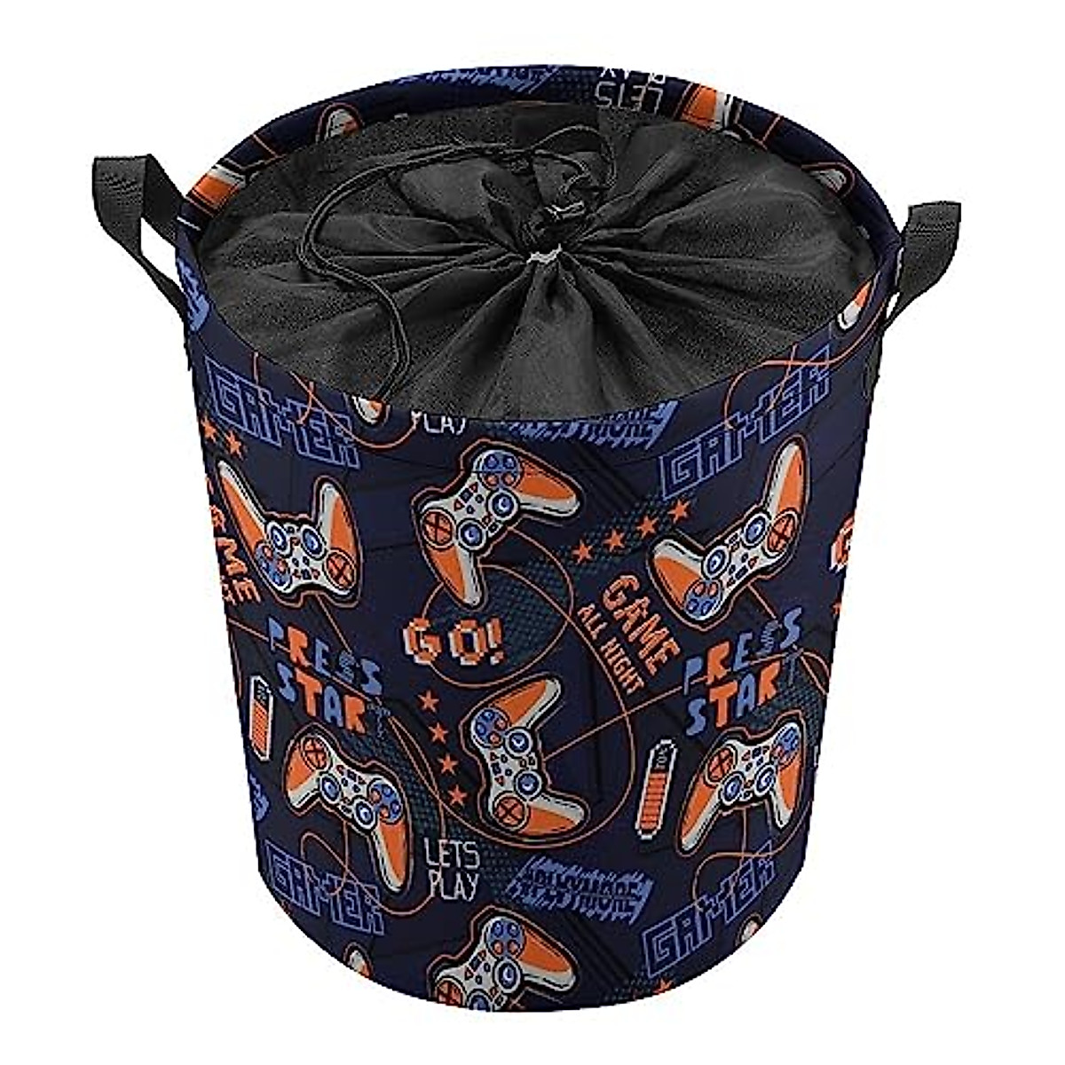 LynaRei Laundry Hamper Cool Game Joystick Small Dirty Clothes Storage Basket Loyal Game Lover Collapsible Waterproof Toy Organizer for Boys And Girls Bedrooms, Bathroom