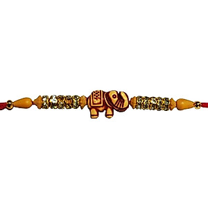 Belexy Set of 2 Rakhi for Brother, Bhaiya, Bhabhi, Sister Handmade Rakhi for Brother Elephant Design Rakhi Beads Traditional Rakhi for Raksha Bandhan Stylish Rakhi, Fancy Rakhi