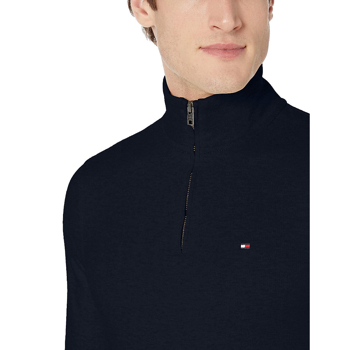 Tommy Hilfiger mens Bill Qz Mock Sweatshirt, Tommy Captain, Medium US