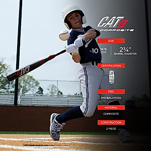 Marucci CAT9 COMPOSITE -10 USSSA Junior Big Barrel Baseball Bat, 2 3/4" Barrel, 26"/ 16 oz