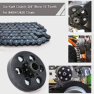 Centrifugal Clutch, Go Kart Clutch 3/4" Bore 10 Tooth for #40/41/420 Chain, Fits for Mini Bike, Go Kart, predator 212, Lawnmower and Honda GC GX 2-6.5HP Engine