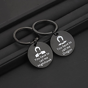 FAADBK Step Brothe Inspired Gift Best Friends Keychain You have to call me Nighthawk/Dragon (Nighthawk/Dragon Black)