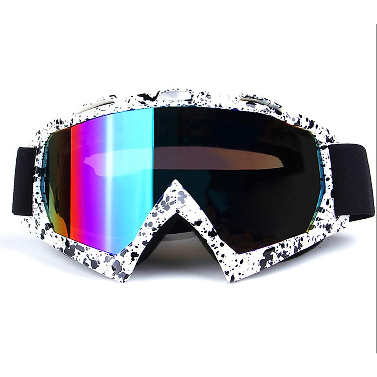 DPLUS Motorcycle Goggles Cycling Goggles Dirt Bike ATV Goggles Anti-UV Adjustable Riding Offroad Protective Combat Tactical Military Goggles for Men Women (White)