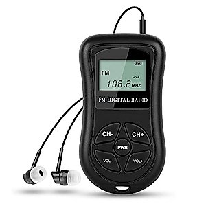 Personal FM Walkman Radio, Mini Digital Tuning Portable Radio, LCD Display & Earphone Tuning Superior Reception Walkman Radio 60-108MHz