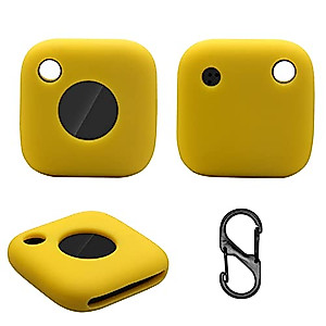 LiZHi for Tile Mate Case Cover 2022, Soft Silicone Skin Cover Shock-Absorbing Protective Case with Keychain for Tile Mate Bluetooth Tracker, 2 Packs- Black