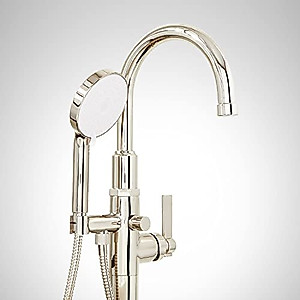 Signature Hardware 948657-LV Greyfield Floor Mounted Tub Filler Faucet - Includes Hand Shower