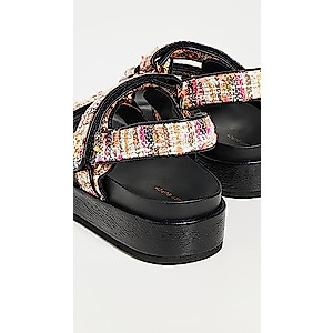 Tory Burch Women's Kira Two Band Sport Sandals, Pink/Perfect Black, 8 Medium US