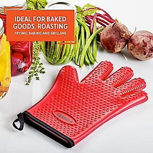 Mirro Oven Kitchen Glove, Regular, Red, (MIR-11319)