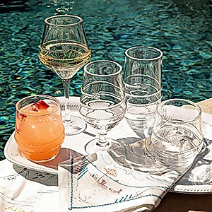 Juliska Amalia Acrylic Wine Glass, Acrylic Glass - Unbreakable, Clear Acrylic, Embossed Drinking Glass