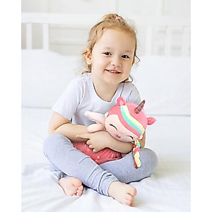 GAGAKU Plush Baby Girl Dolls 17'' Soft Unicorn Stuffed Animal Rag Doll for Girls Unicorn Gift Toys with Gift Bag - Pink