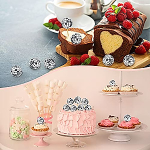 20 Pieces Disco Ball Cupcake toppers Disco Ball Cake Toppers 1970s Disco Ball Cake Decorations Disco Theme Cake Picks for Christmas Disco Theme Party 70s Theme Party Favor