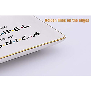 The One Where Friends - You are The Rachel to My Monica – Ceramic Jewelry Holder Ring Dish Trinket Box Tray – Long Distance Friendship Gift for Her- Christmas Birthday Gift for Best Friends Women