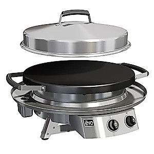 evo Professional Series Table Top Grill (10-0021-NG), Seasoned Steel Cooktop, Natural Gas