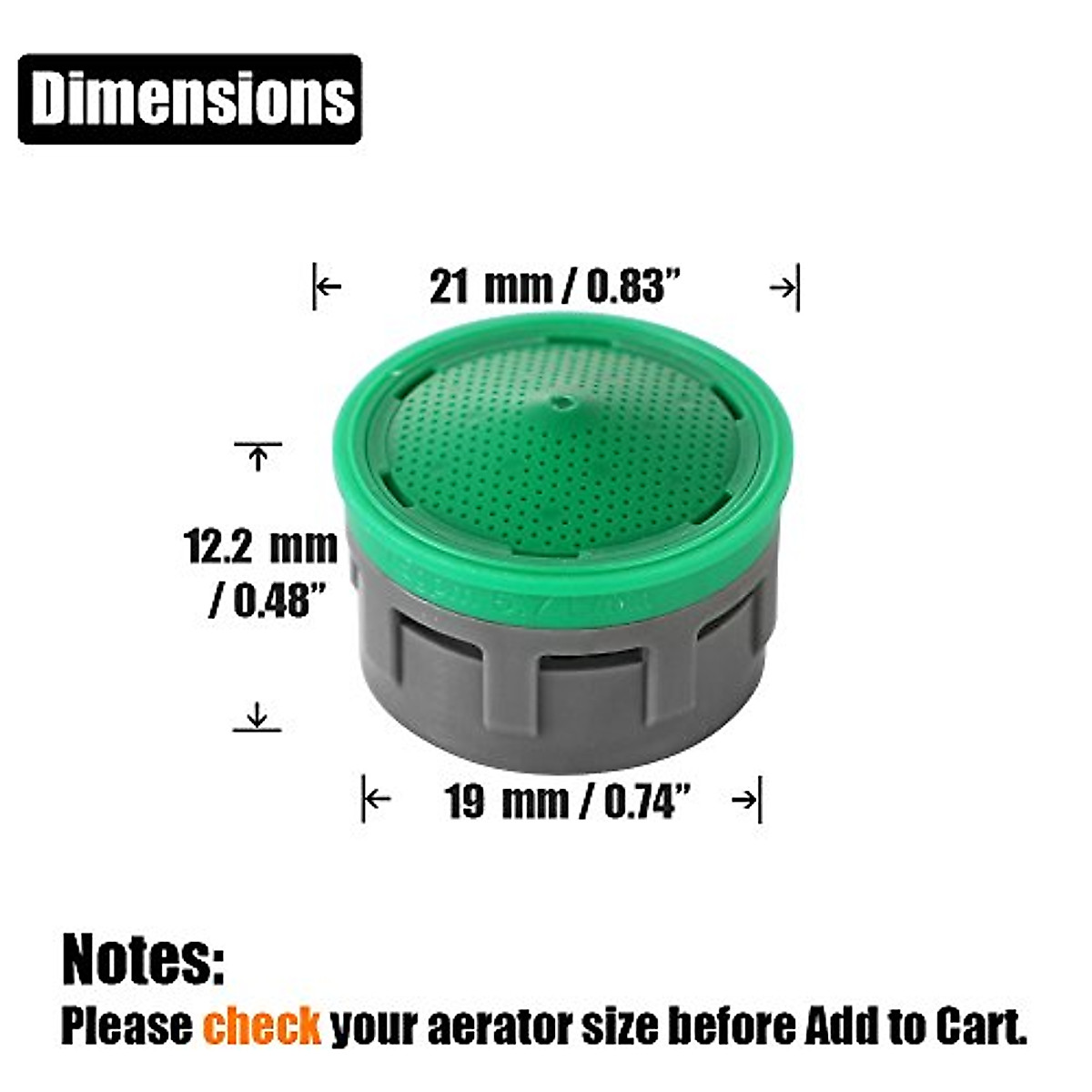 JQK Faucet Aerator, 1.5 GPM Flow Retrictor Insert Faucet Aerators Replacement Parts Bathroom 5 Pack, FAN15-P5