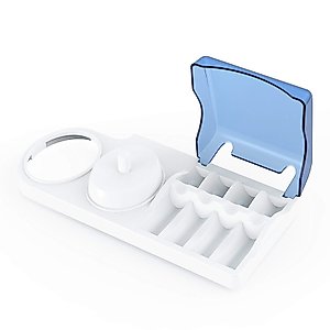 LEZHISNUG Portable Toothbrush Stand for Oral-B Electric Toothbrush, Compatible with D12 D16 D20 D29 D34 D36; PRO600-PRO7000, Holds 4 Brush Heads, 1 Charger, 1 Toothbrush