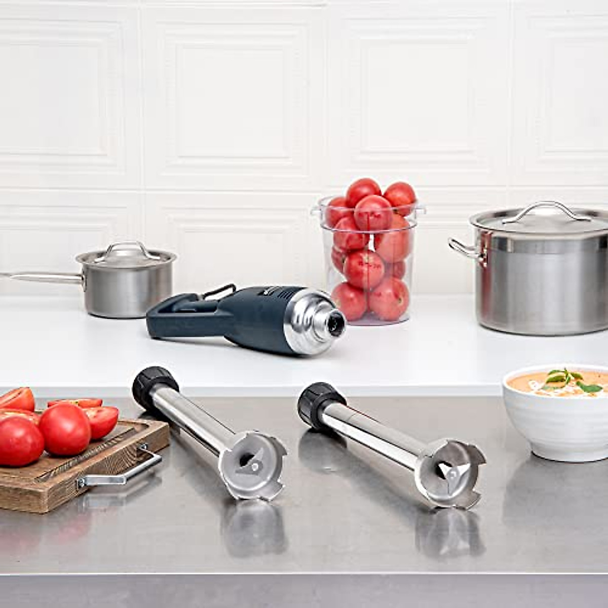 Restaurantware Hi Tek Stainless Steel Blending Shaft - Fits Variable Speed Immersion Blender - 16" - 1 count box