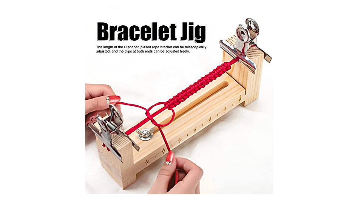Sorandy Wood Bracelet Jig - Adjustable Braiding Tool for DIY Jewelry